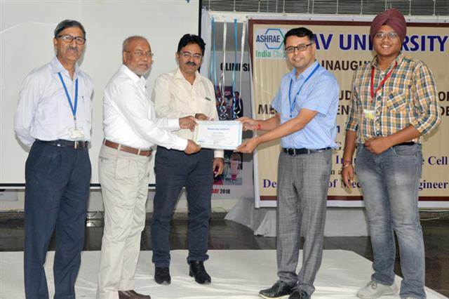 ASHRAE chapter set up at DAV University for Mechanical Engineering Students