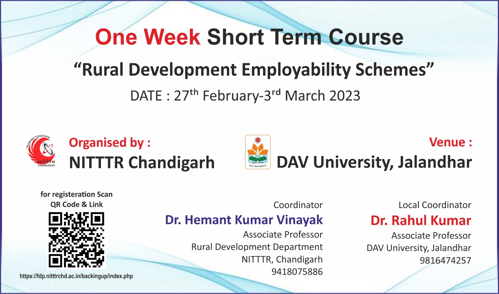 One Week Short Term Course